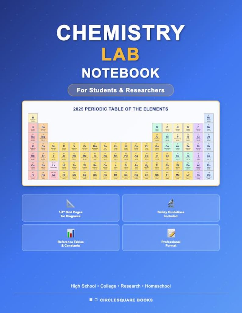 Chemistry Lab Notebook - 120 Pages, Grid Format, Student Lab Journal ...