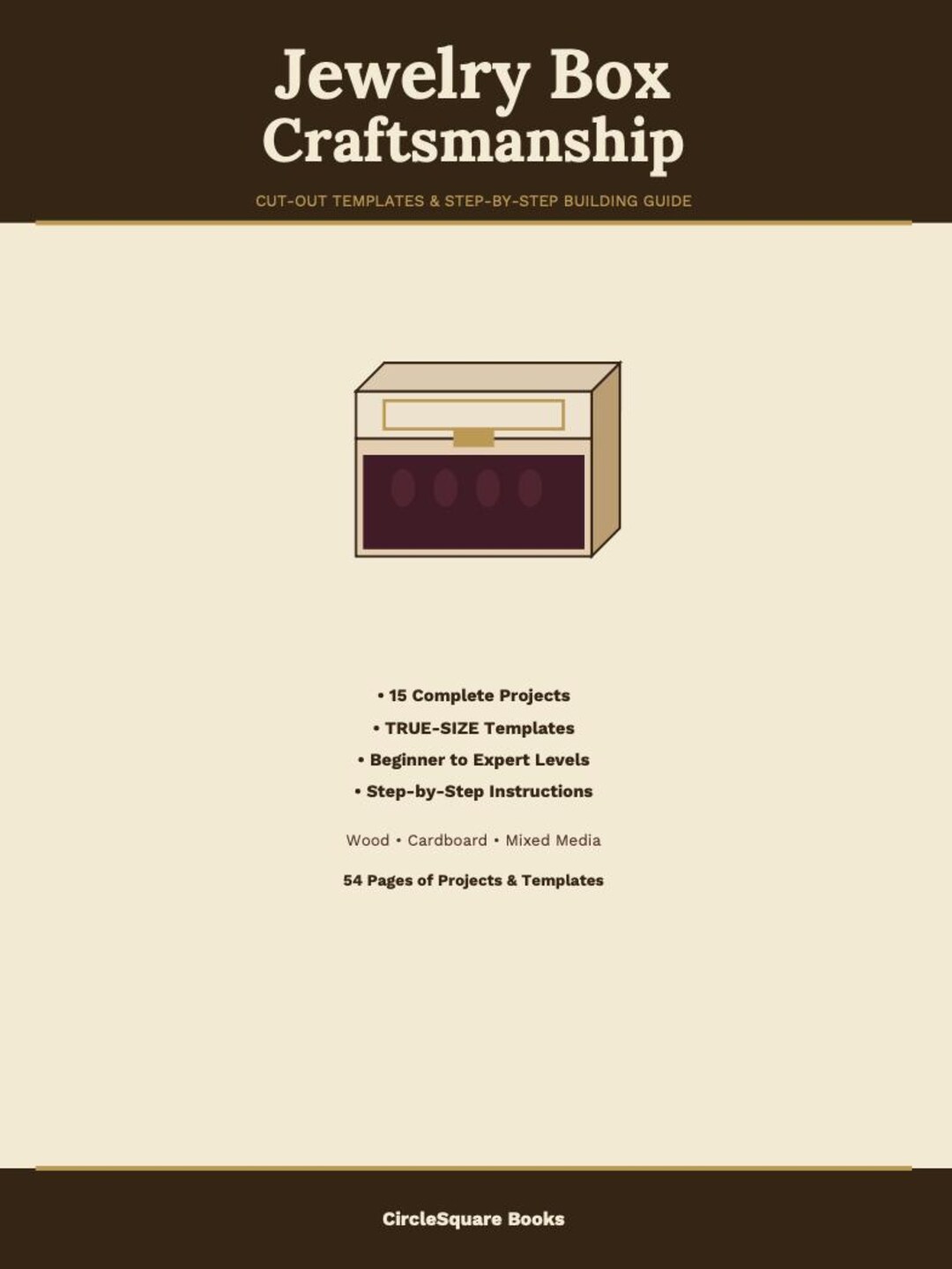 Jewelry Box Templates PDF | 15 DIY Woodworking Plans | True-size Cut ...