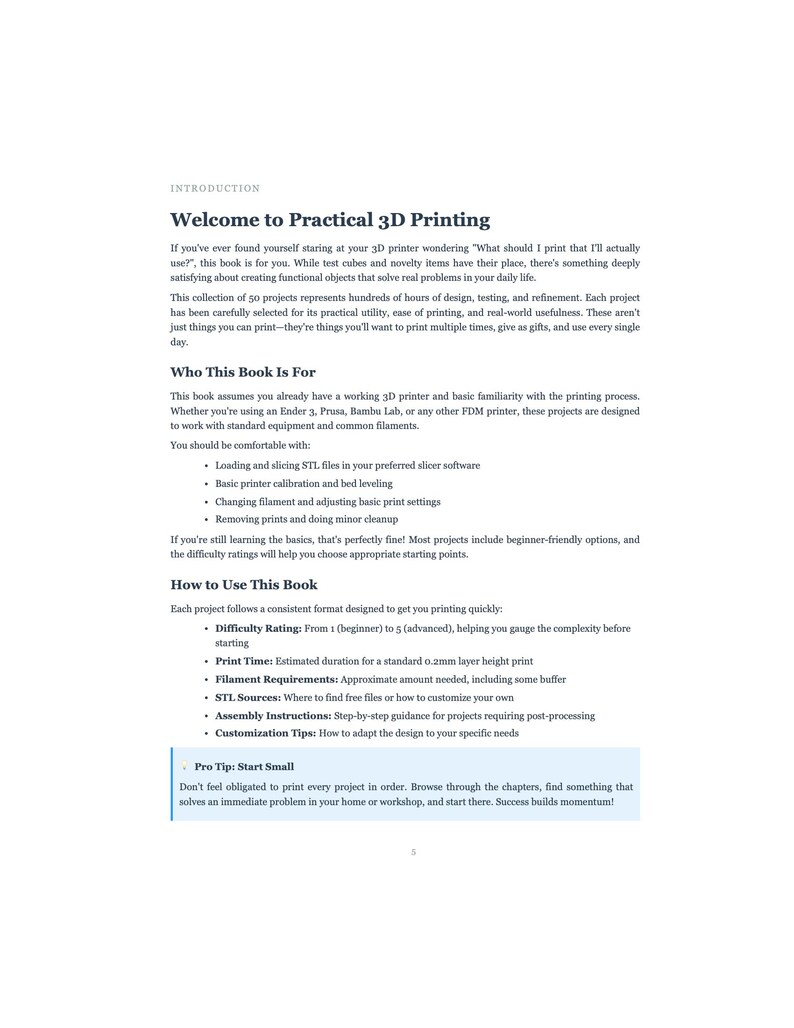 50 Practical 3D Printing Projects PDF | Home Workshop Guide | Beginner ...