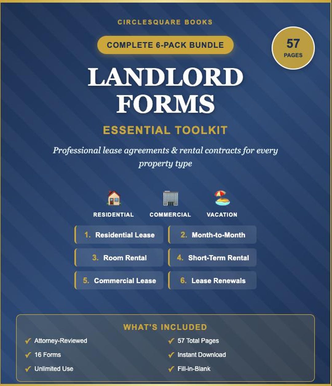 Complete Landlord Forms Bundle 6 Pack | Lease Agreements | Rental ...