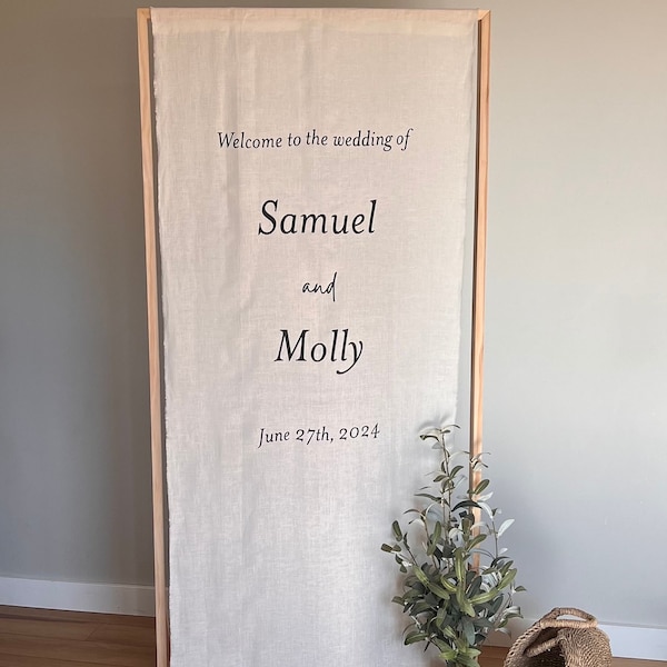 Fabric Wedding Welcome Sign Gold - Etsy