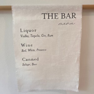 Linen Fabric Wedding Bar Sign - Etsy