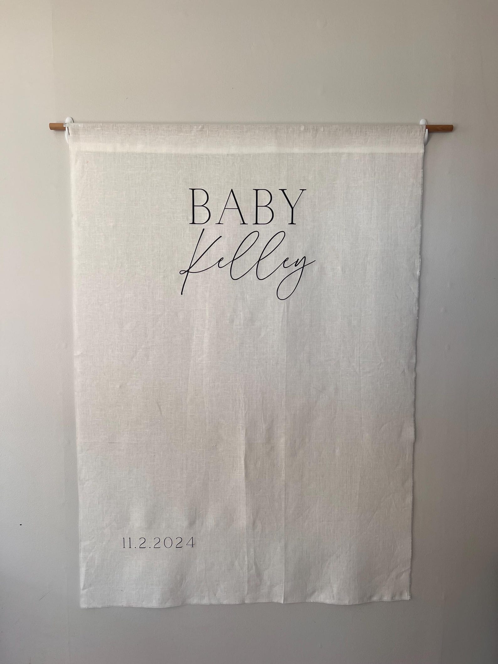 Linen Fabric Baby Shower Sign | Baby in Bloom - Etsy