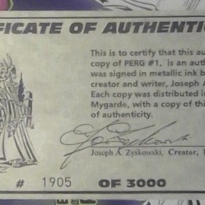 Lighting Comics PERG #1 Autographed With COA and Numbered High Grade - Etsy