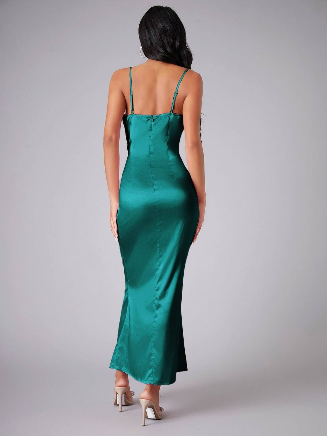 Emerald Green Satin Dress Emerald Green Satin Gown Evening Dress - Etsy