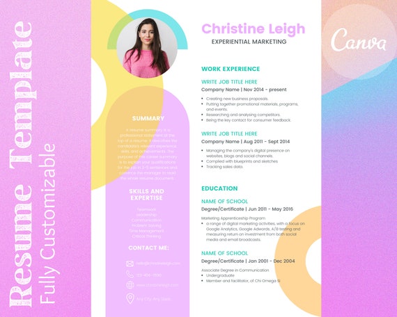 Colorful Resume Templates Material Color Resume Template: Material