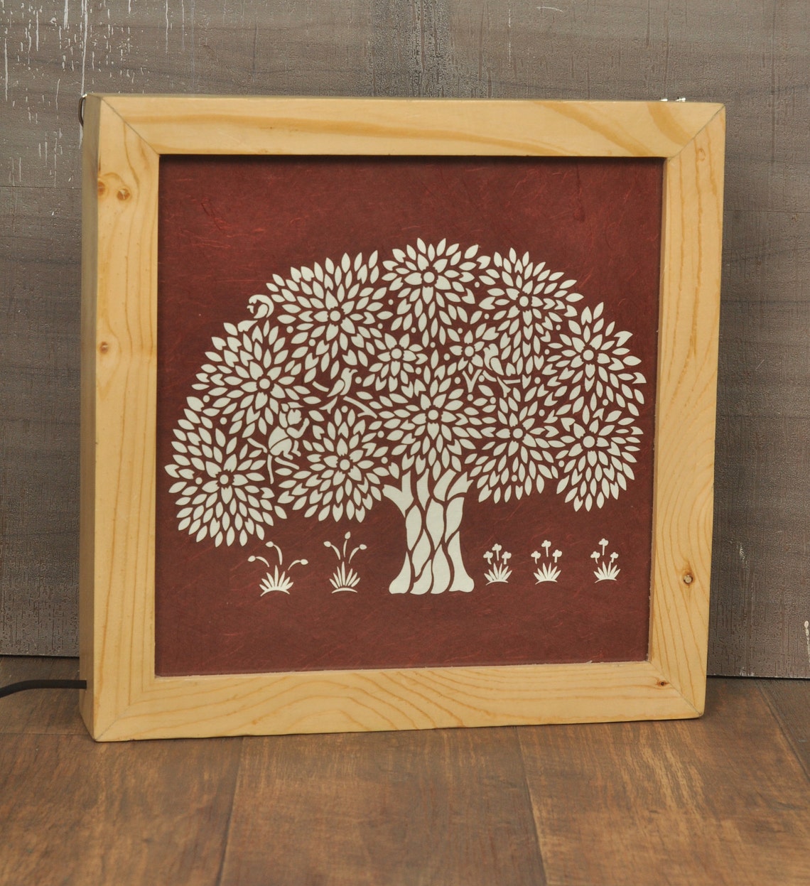 Light Box Lamp, Tree of Life Lamp, Paper Cut Lamp, Handmade Paper Lamp ...