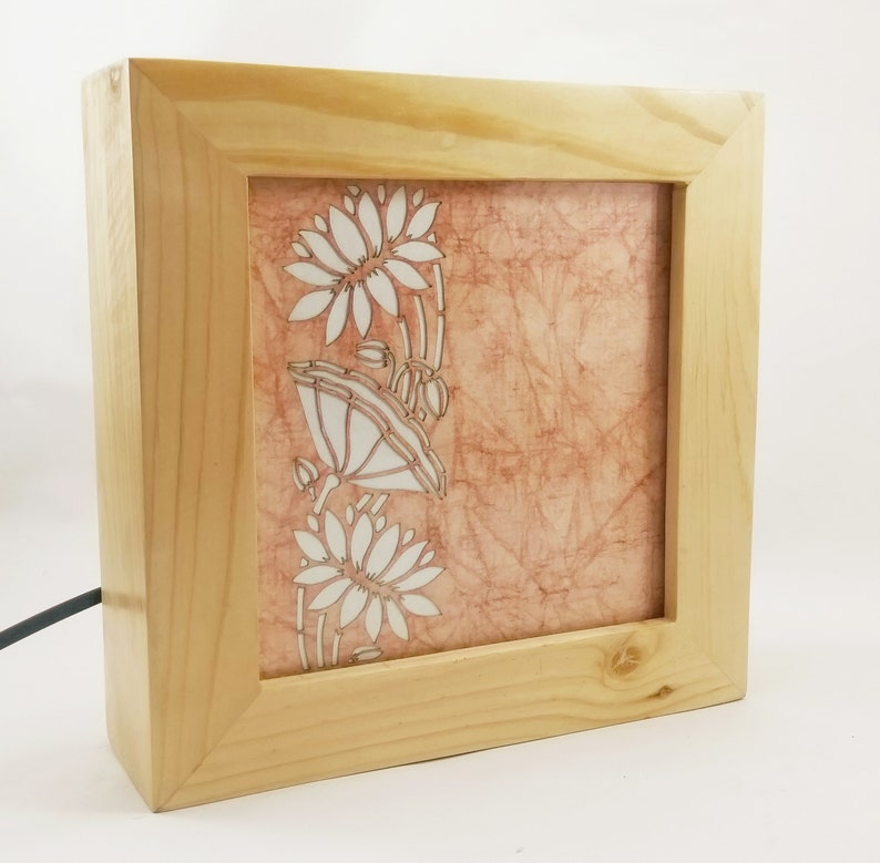 Indian Lotus Border, Indian Floral Lamp, Light Box Handmade Paper Lamp ...