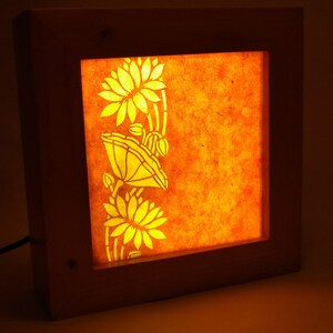 Indian Lotus Border, Indian Floral Lamp, Light Box Handmade Paper Lamp ...