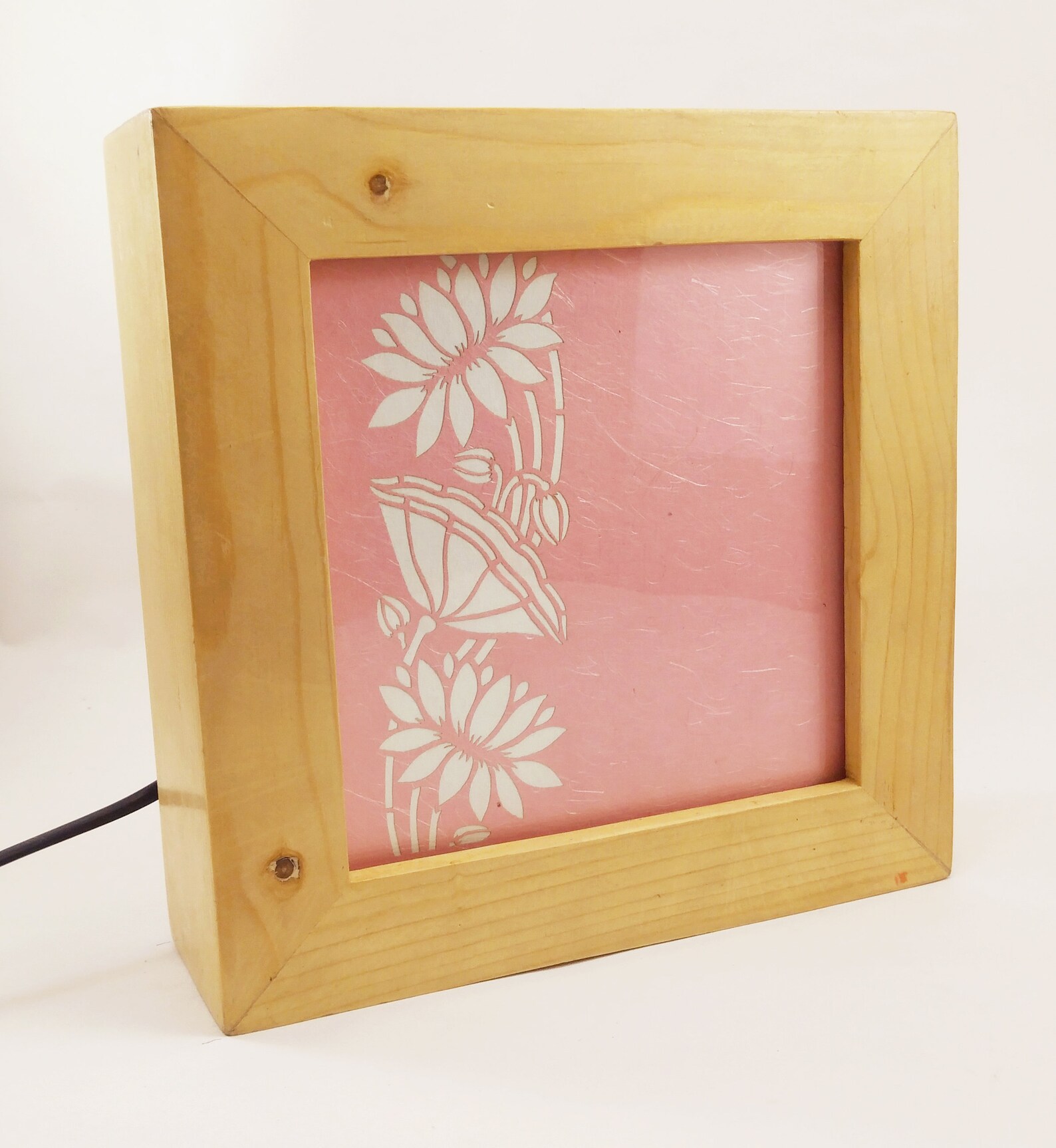 Indian Lotus Border, Indian Floral Lamp, Light Box Handmade Paper Lamp ...