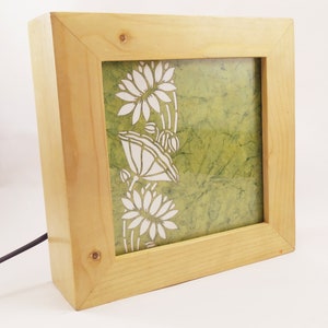 Indian Lotus Border, Indian Floral Lamp, Light Box Handmade Paper Lamp ...
