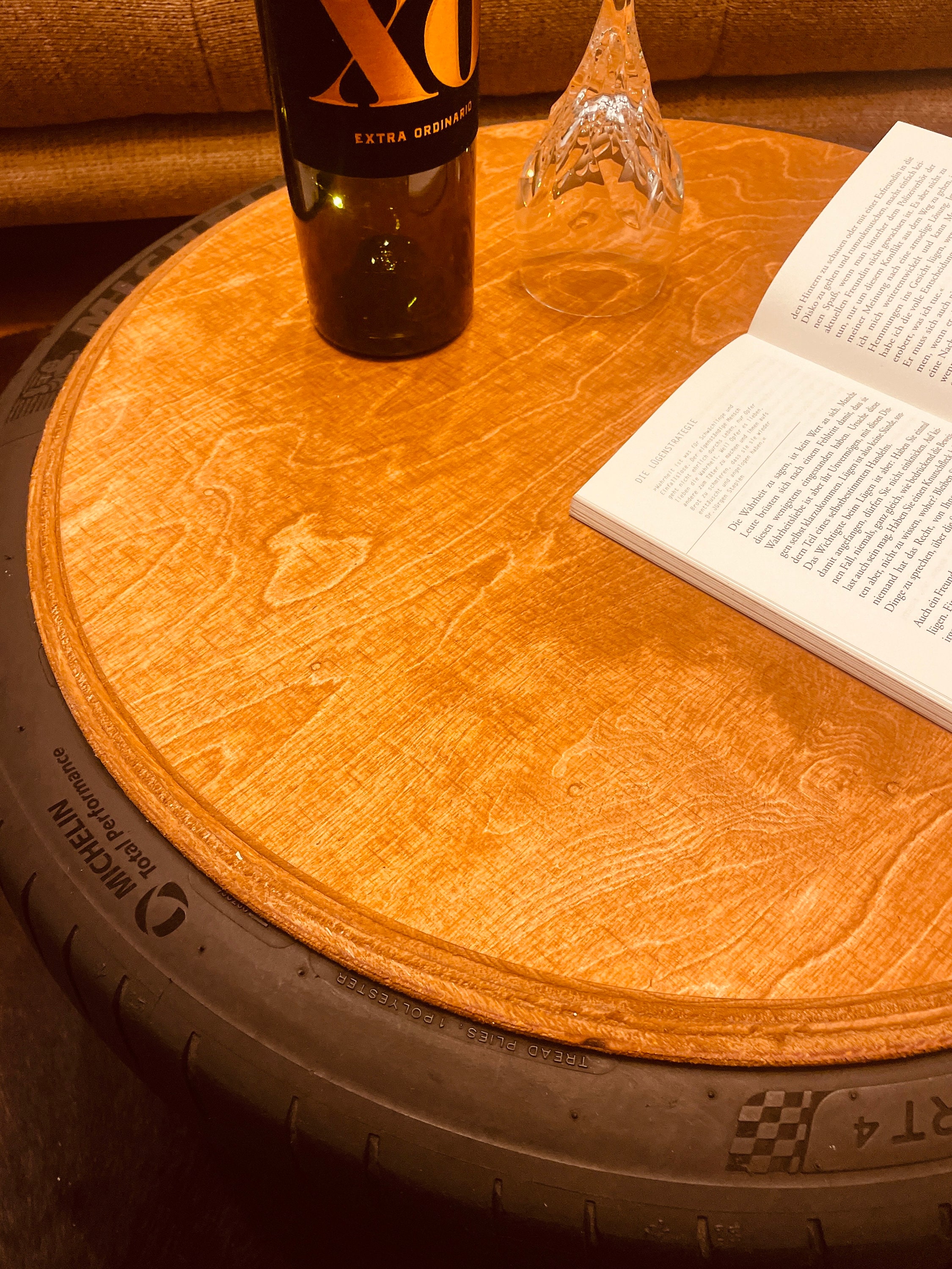 Hot Tire Coffee Table Side Table Loft Style Table Upcycling Brown ...