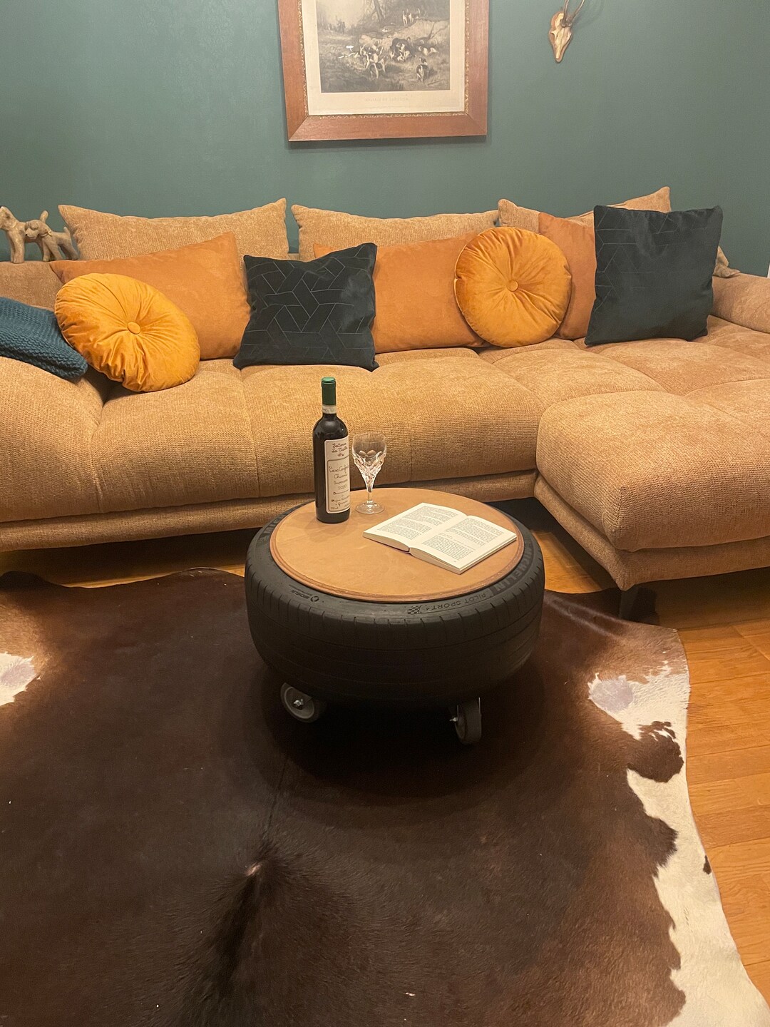 Hot Tire Coffee Table Side Table Loft Style Table Upcycling Brown - Etsy