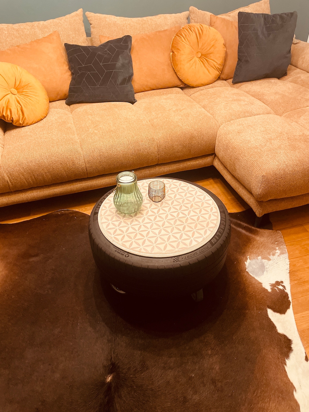 Hot Tire Coffee Table End Table Loft Style Table Upcycled Nature ...