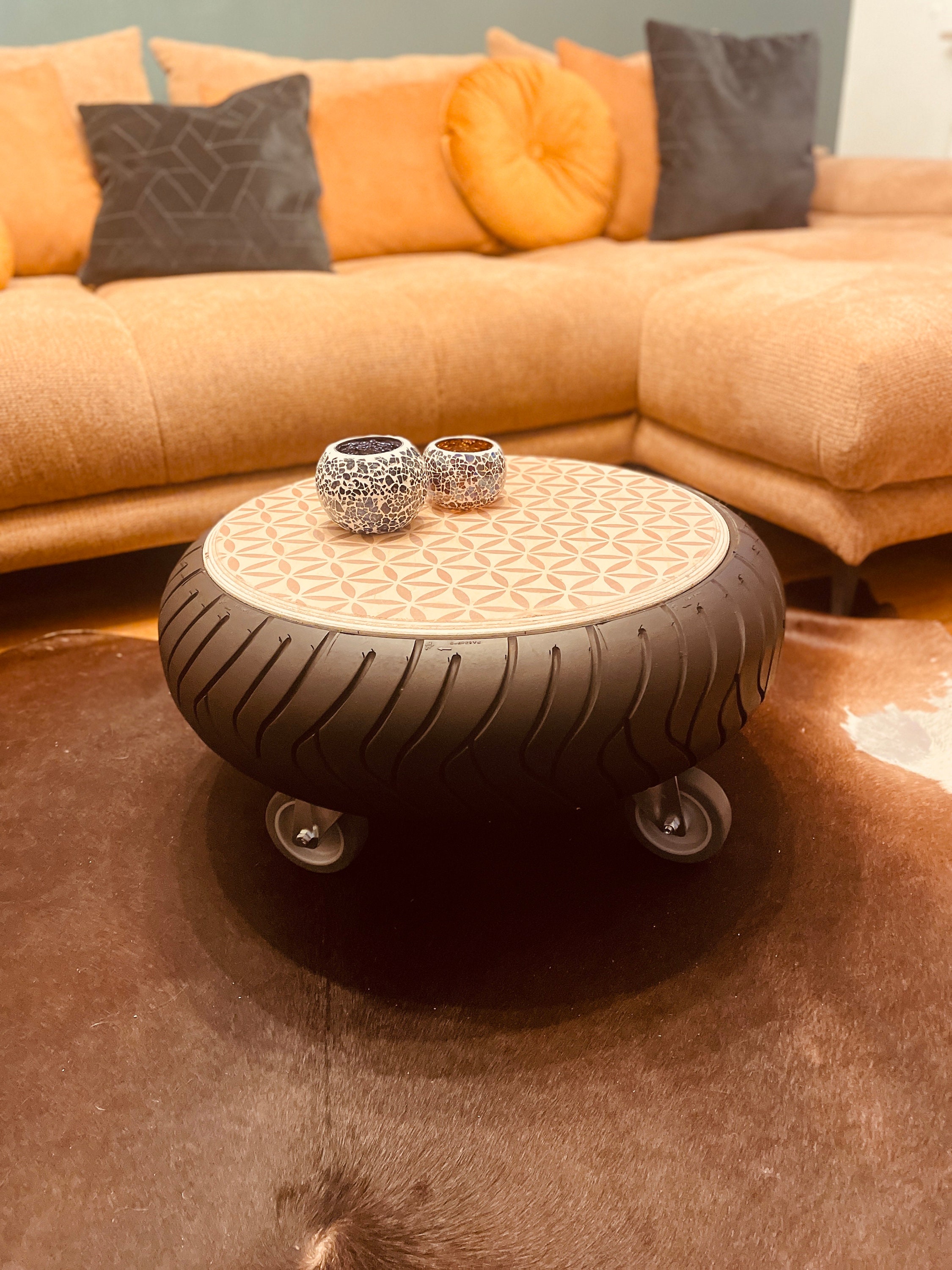 Hot Tire Coffee Table Side Table Loft Style Design Motorbike - Etsy