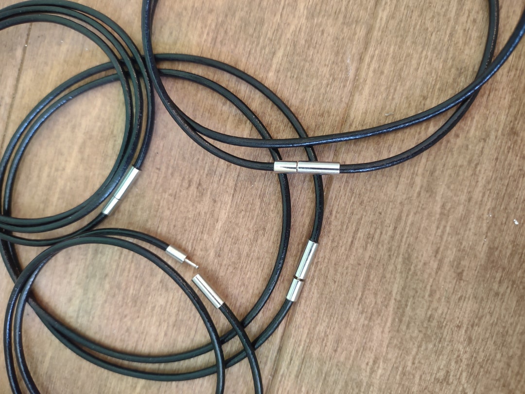 38-100 Cm Leather Chain With Negative Pressure Plug-in Clasp 2 Mm in ...