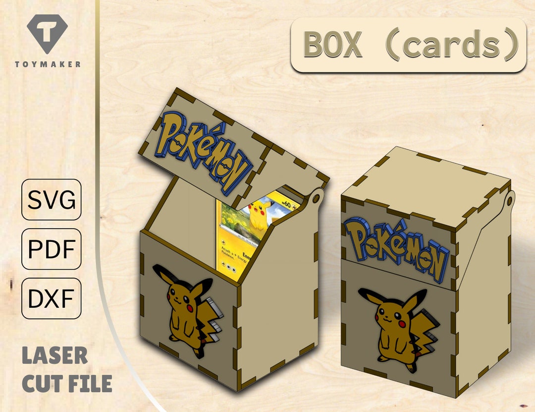Card Box Pokemon Pikachu. Laser Cut File. DXF, PDF, SVG - Etsy