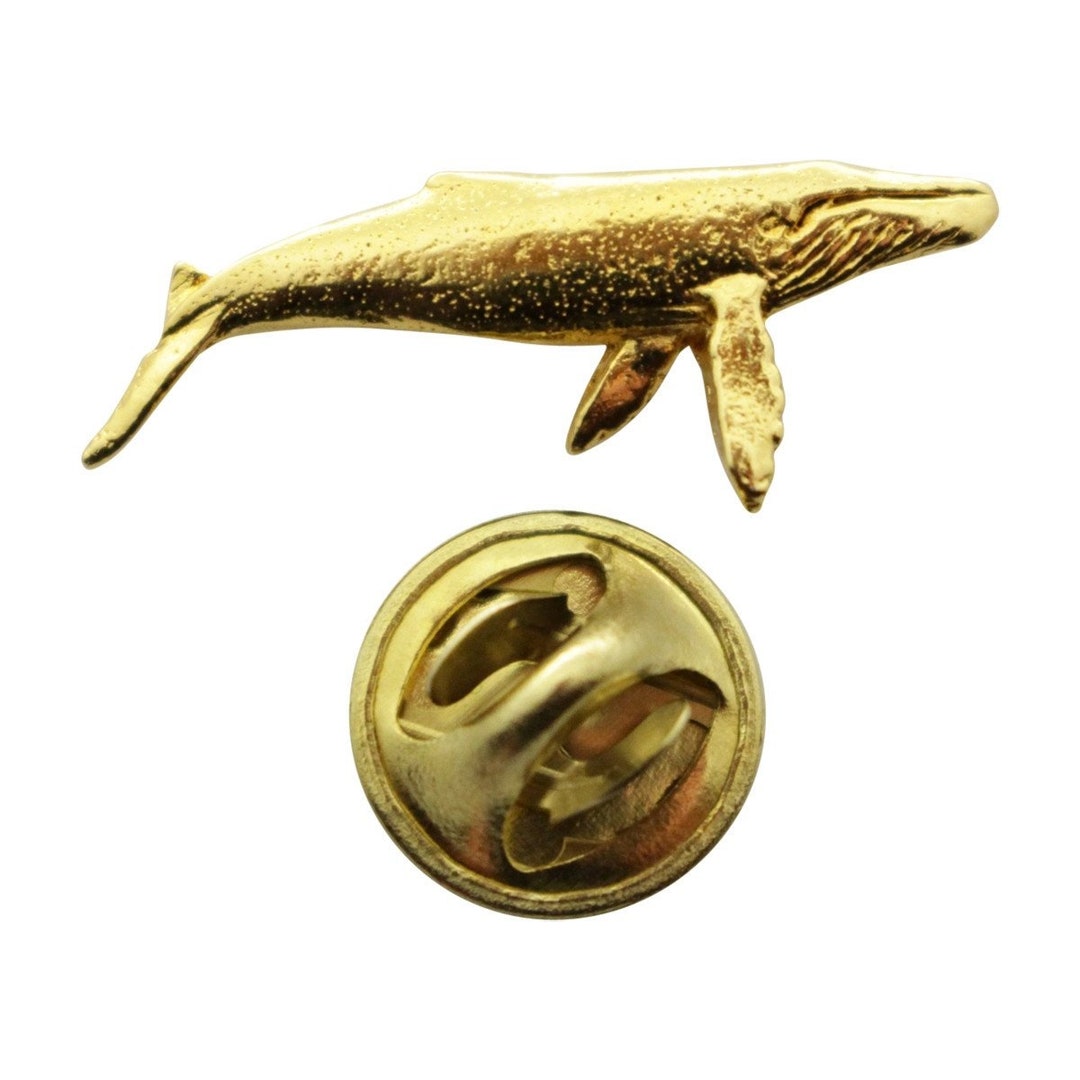 Humpback Whale Mini Pin 24K Gold Miniature Lapel Pin - Etsy