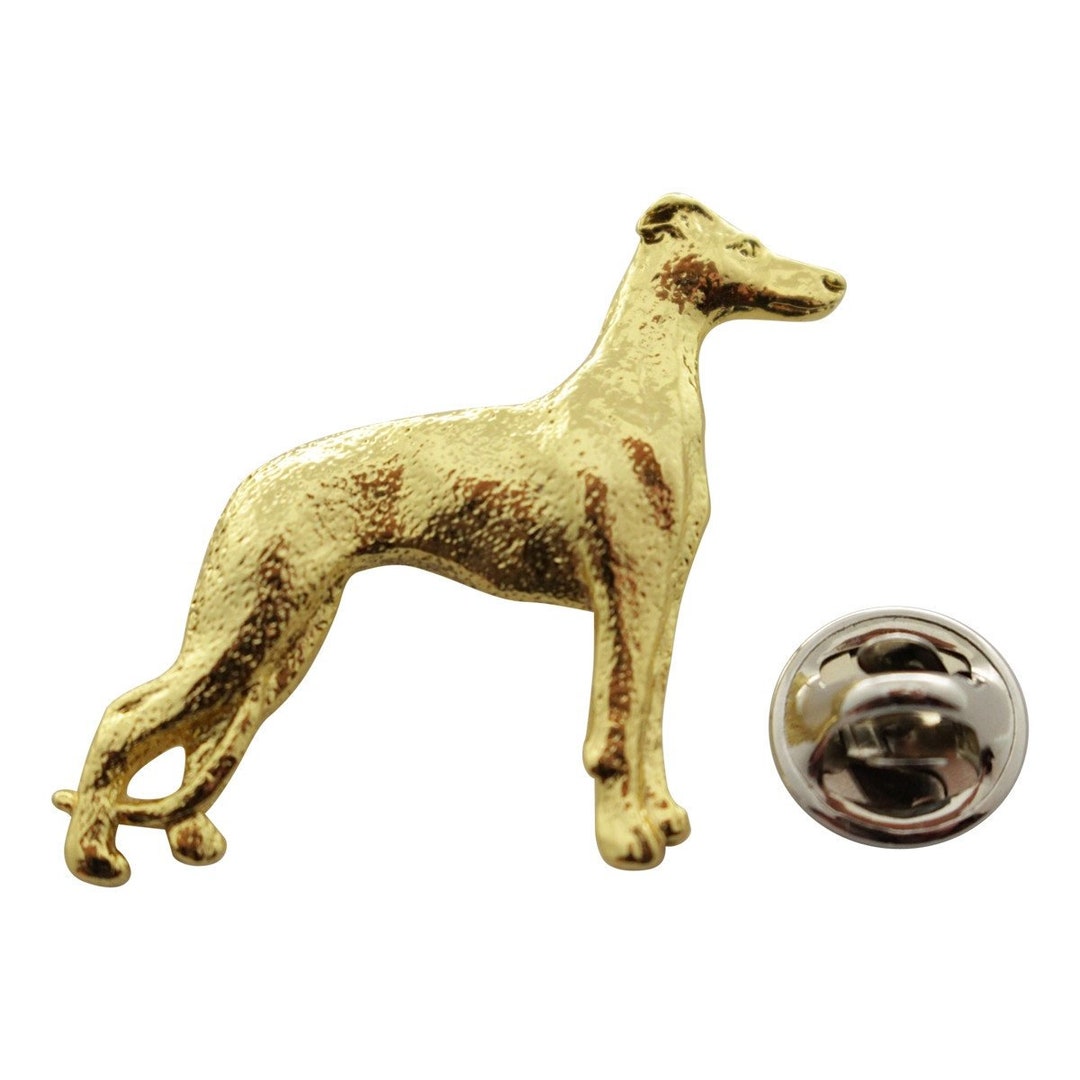 Whippet Pin 24K Gold Lapel Pin - Etsy