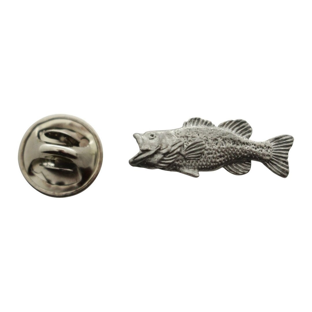 Largemouth Bass Mini Pin Antiqued Pewter Miniature Lapel Pin - Etsy