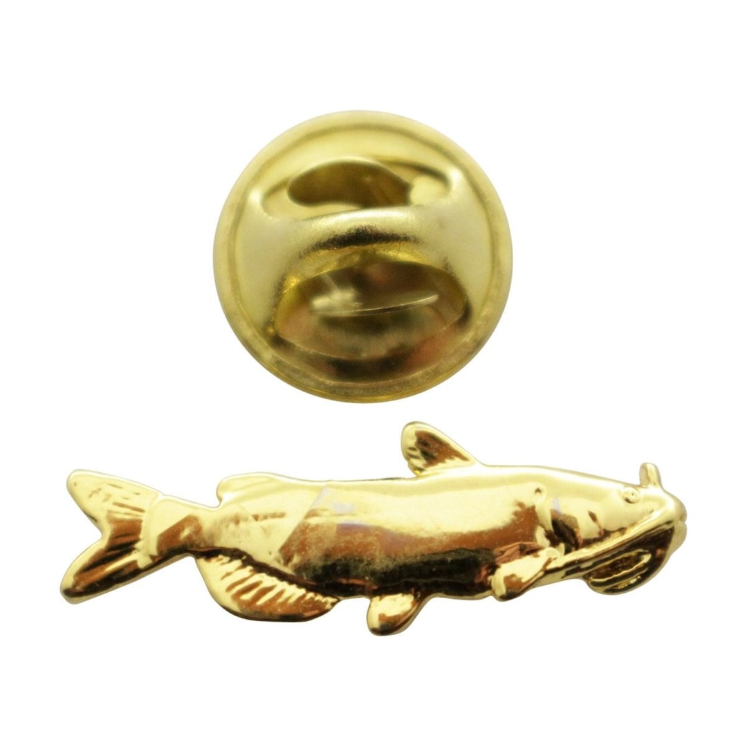 Catfish Mini Pin 24K Gold Miniature Lapel Pin - Etsy