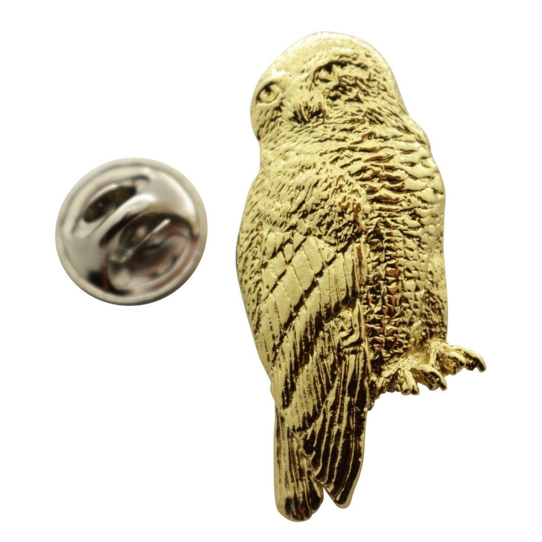 Snowy Owl Pin 24K Gold Lapel Pin - Etsy