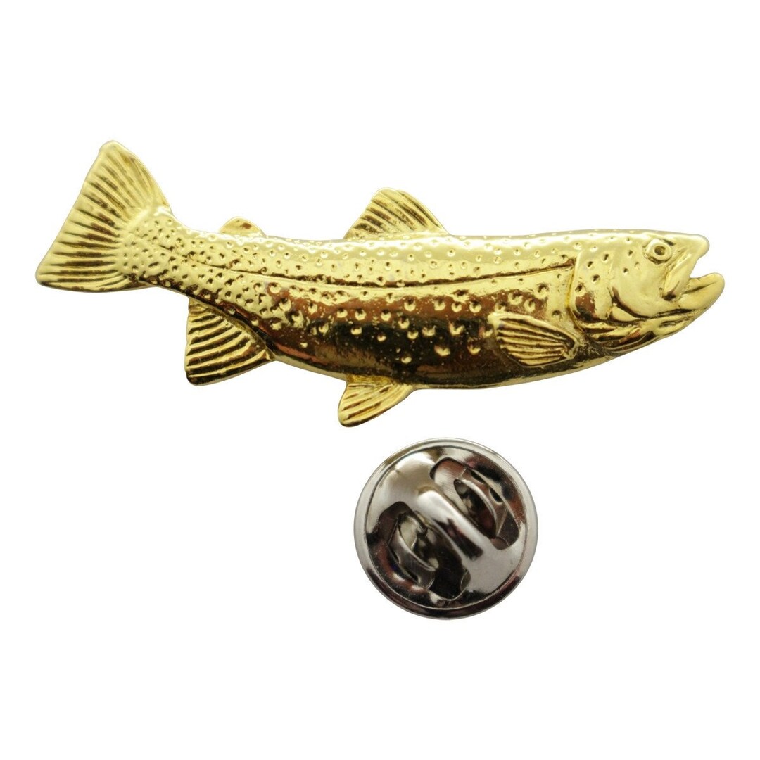 Cutthroat Trout Pin 24K Gold Lapel Pin - Etsy