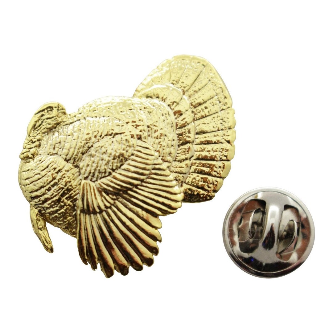 Strutting Turkey Pin ~ 24K Gold ~ Lapel Pin - Etsy