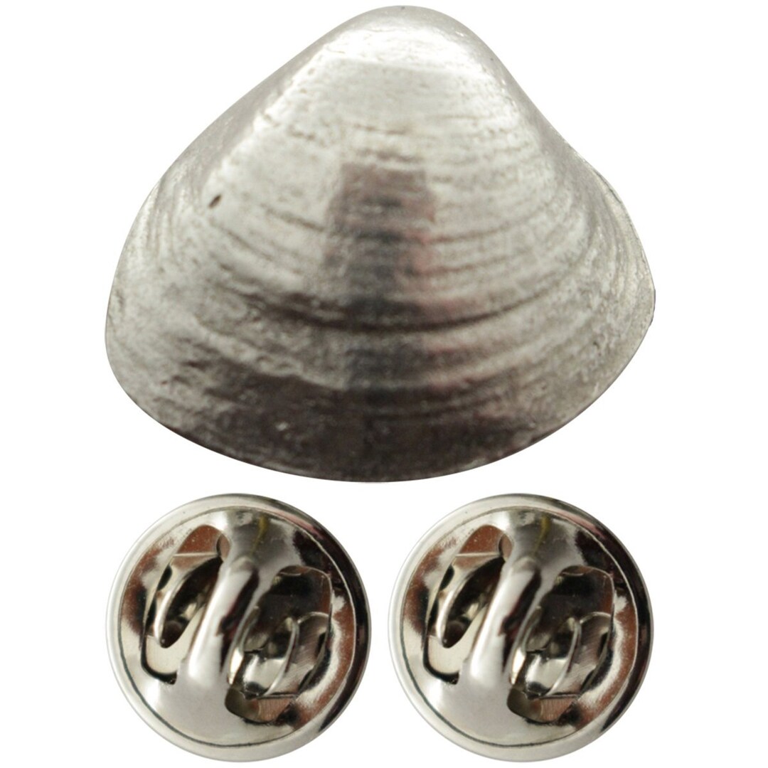 Clam Shell Pin Antiqued Pewter Lapel Pin - Etsy