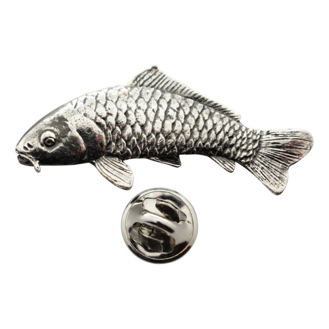 Koi Pin Antiqued Pewter Lapel Pin - Etsy