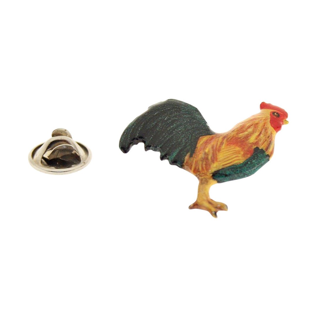 Rooster Pin ~ Hand Painted ~ Lapel Pin - Etsy