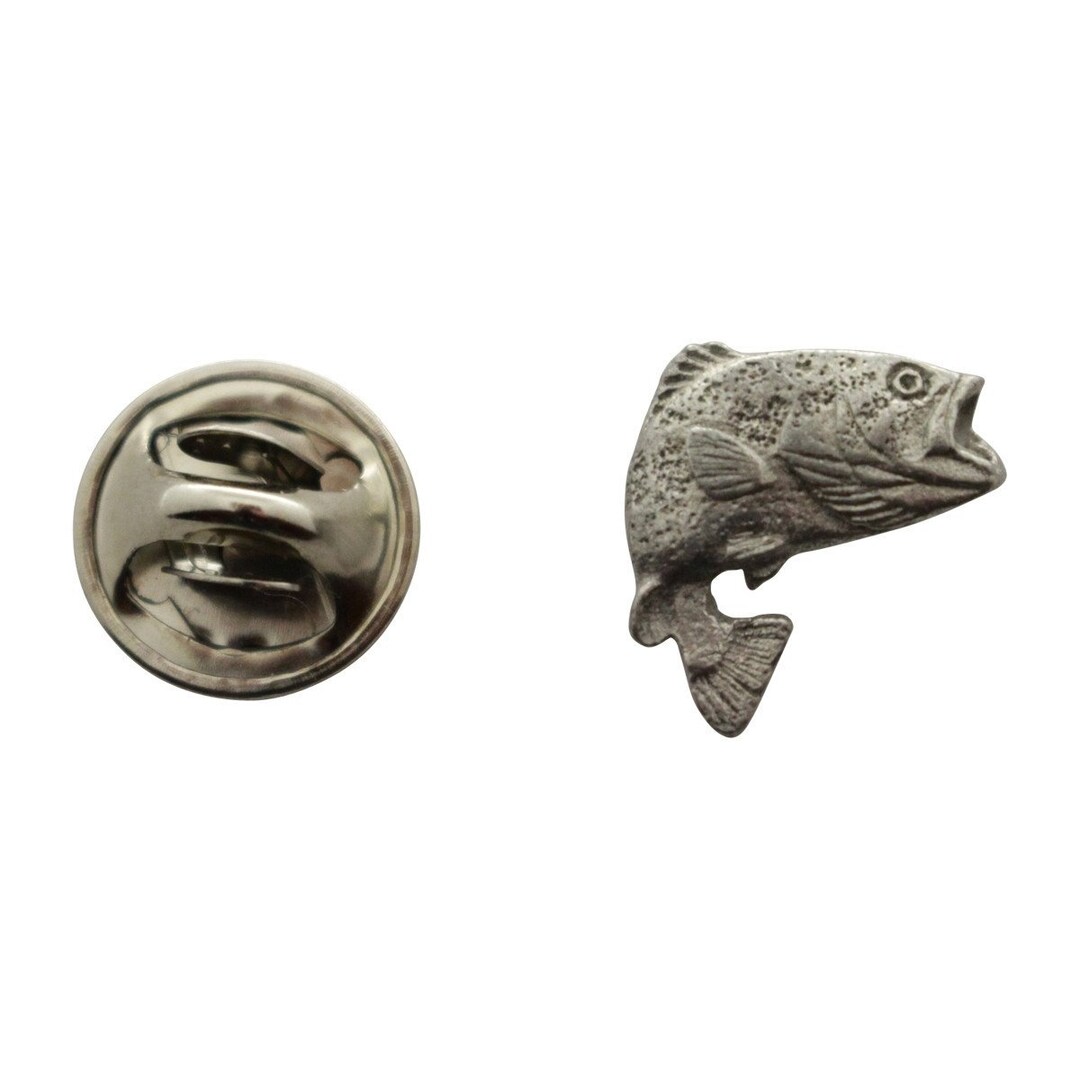 Jumping Largemouth Bass Mini Pin Antiqued Pewter Miniature Lapel Pin - Etsy