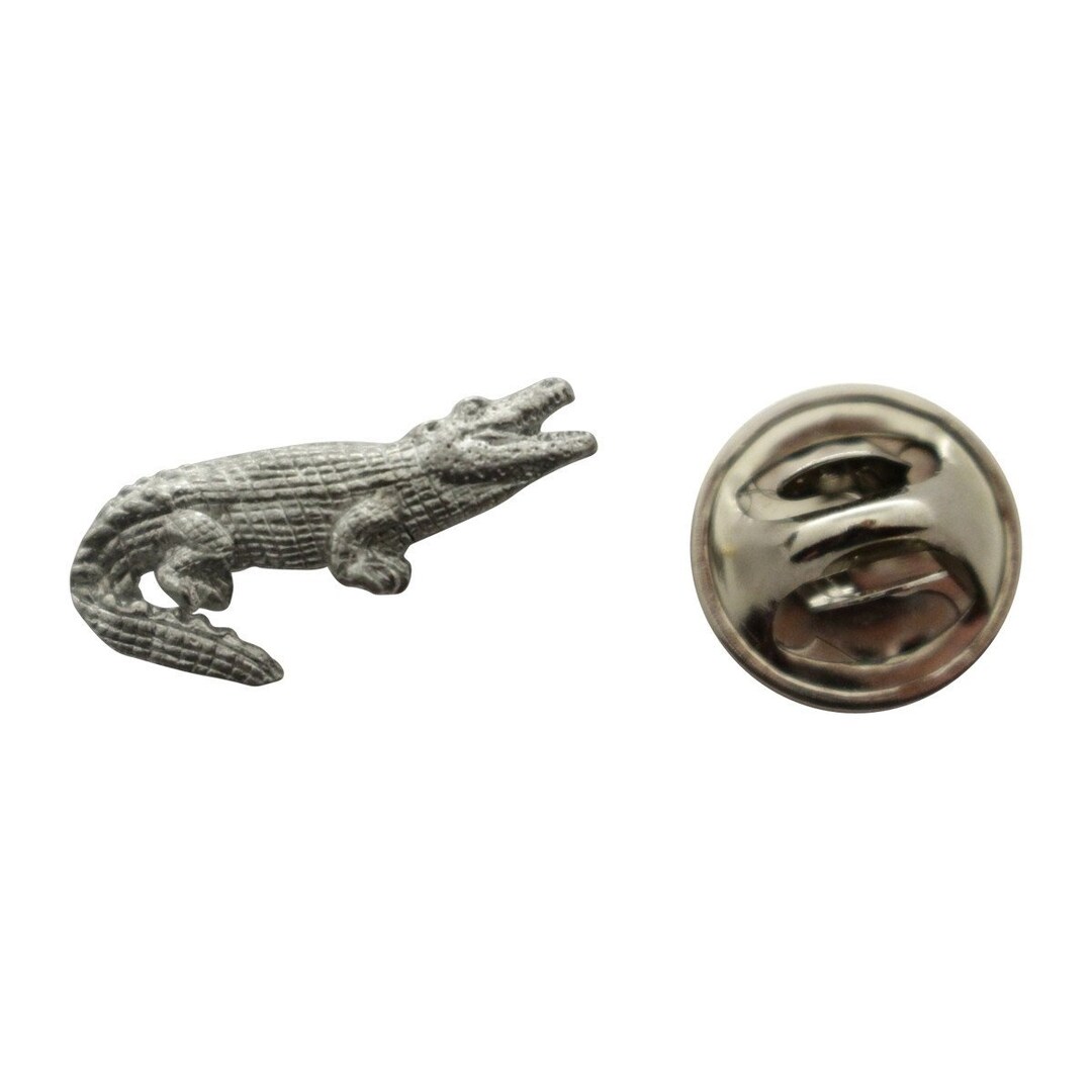 Alligator Mini Pin ~ Antiqued Pewter ~ Miniature Lapel Pin - Etsy