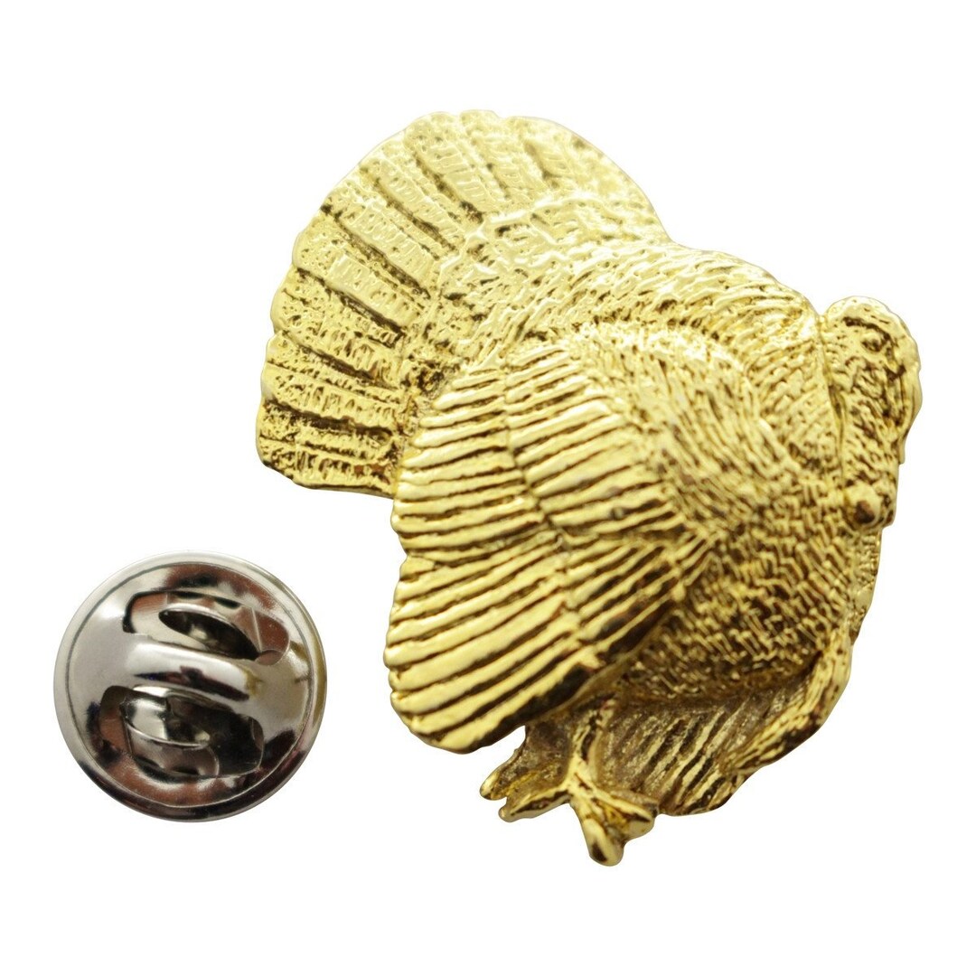 Strutting Turkey Pin ~ 24K Gold ~ Lapel Pin - Etsy