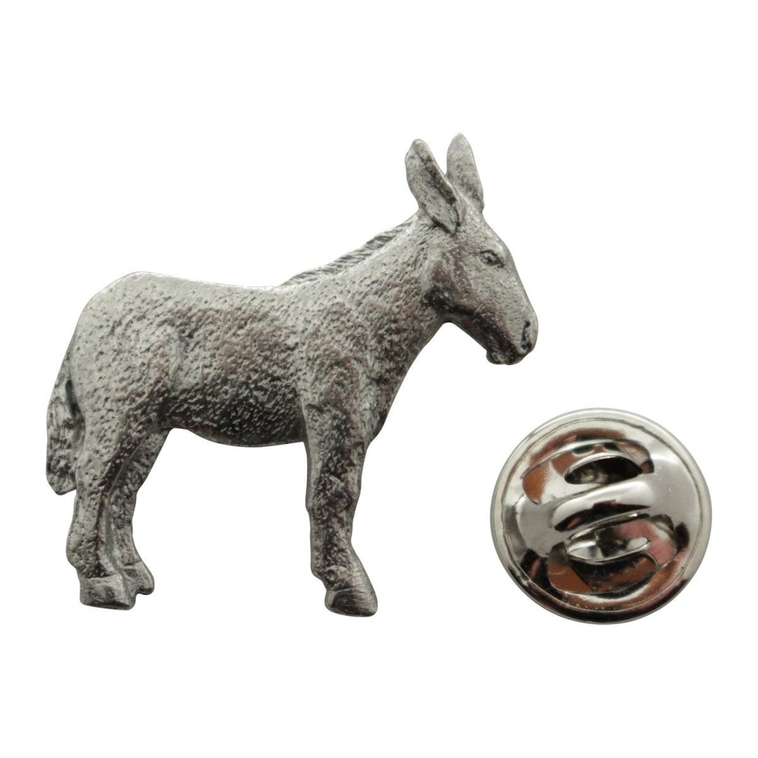 Donkey or Mule Pin Antiqued Pewter Lapel Pin - Etsy