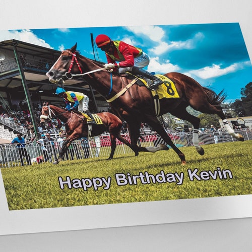 Horse Racing Personalised Birthday Card Laser Cut Card - Etsy