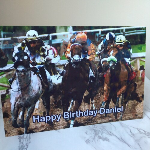 Horse Racing Personalised Birthday Card Laser Cut Card - Etsy