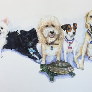 Multiple Pet Portraits, Custom Dog Portraits, Custom Pet Portraits ...