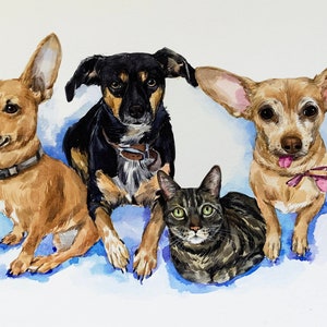 Multiple Pet Portraits, Custom Dog Portraits, Custom Pet Portraits ...