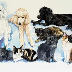 Multiple Pet Portraits, Custom Dog Portraits, Custom Pet Portraits ...