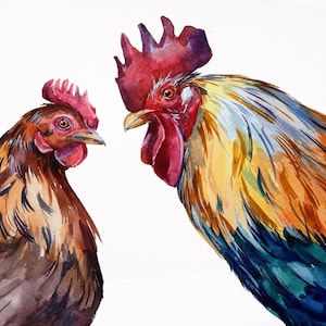 Commission Chicken Portrait, Custom Hen Painting, Rooster Drawing ...