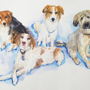 Multiple Pet Portraits, Custom Dog Portraits, Custom Pet Portraits ...