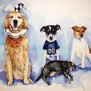 Memorial Pet Portrait, MULTIPLE Dog Portrait, Custom Dog Portrait, Dog ...