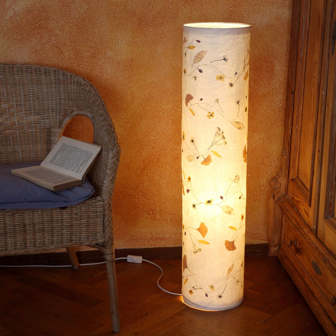 Light Column 20 Made of Tissue Paper With Ginkgo, Chamomile, Horned ...