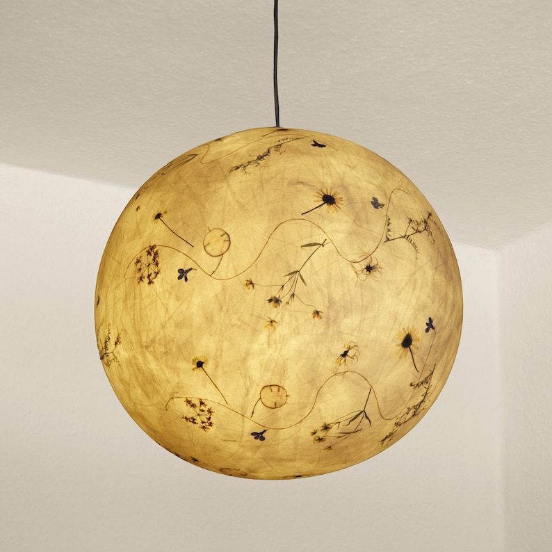 Lampshade 6 Made of Tissue Paper With Chickweed, Buttercup, Vetch ...