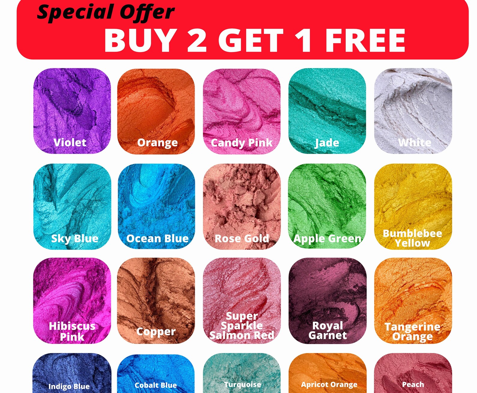 BUY 2 Get 1 FREE. Premium Metallic Pearl Shimmer Mica Pigment - Etsy
