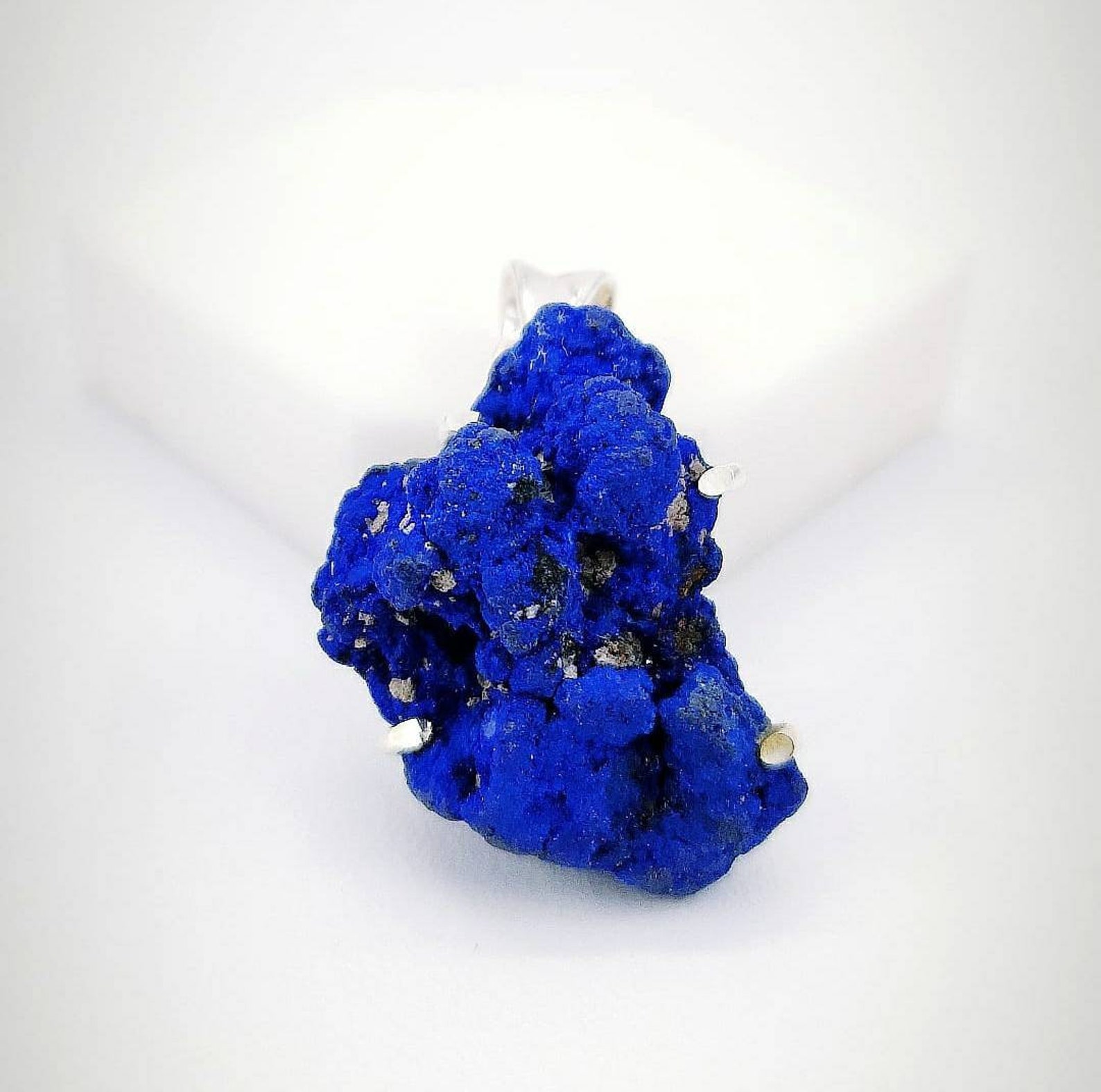 Raw Azurite Pendant Russian Blue Azurite 925 Sterling Silver | Etsy
