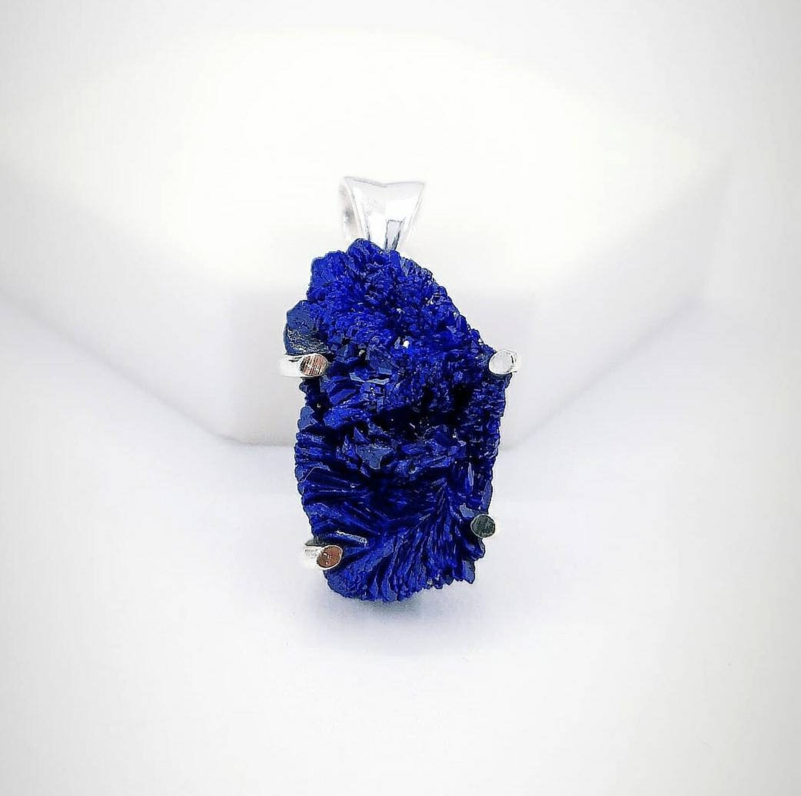 Raw Azurite Pendant Russian Blue Azurite 925 Sterling Silver | Etsy