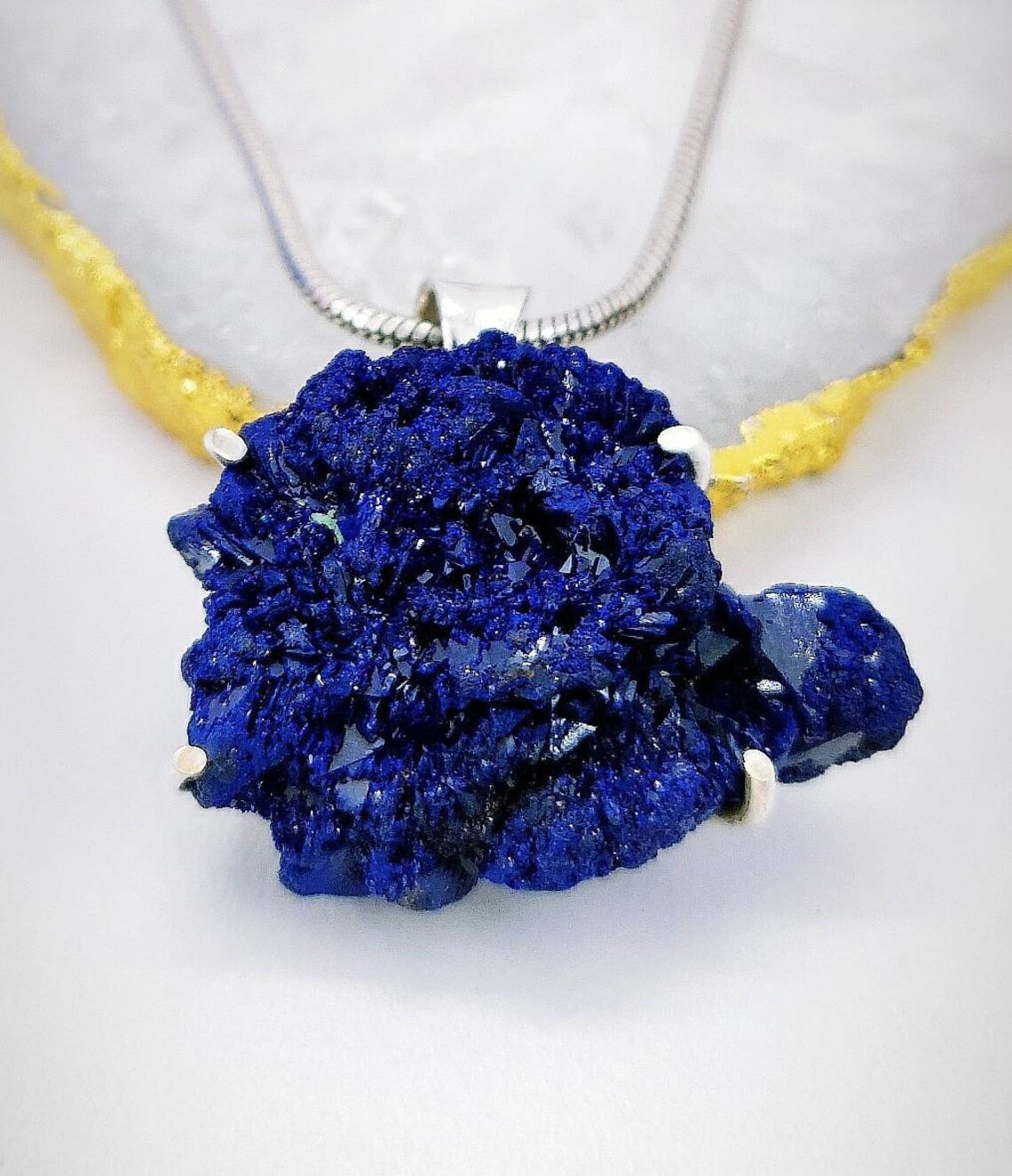 Raw Azurite Pendant Russian Blue Azurite 925 Sterling Silver - Etsy