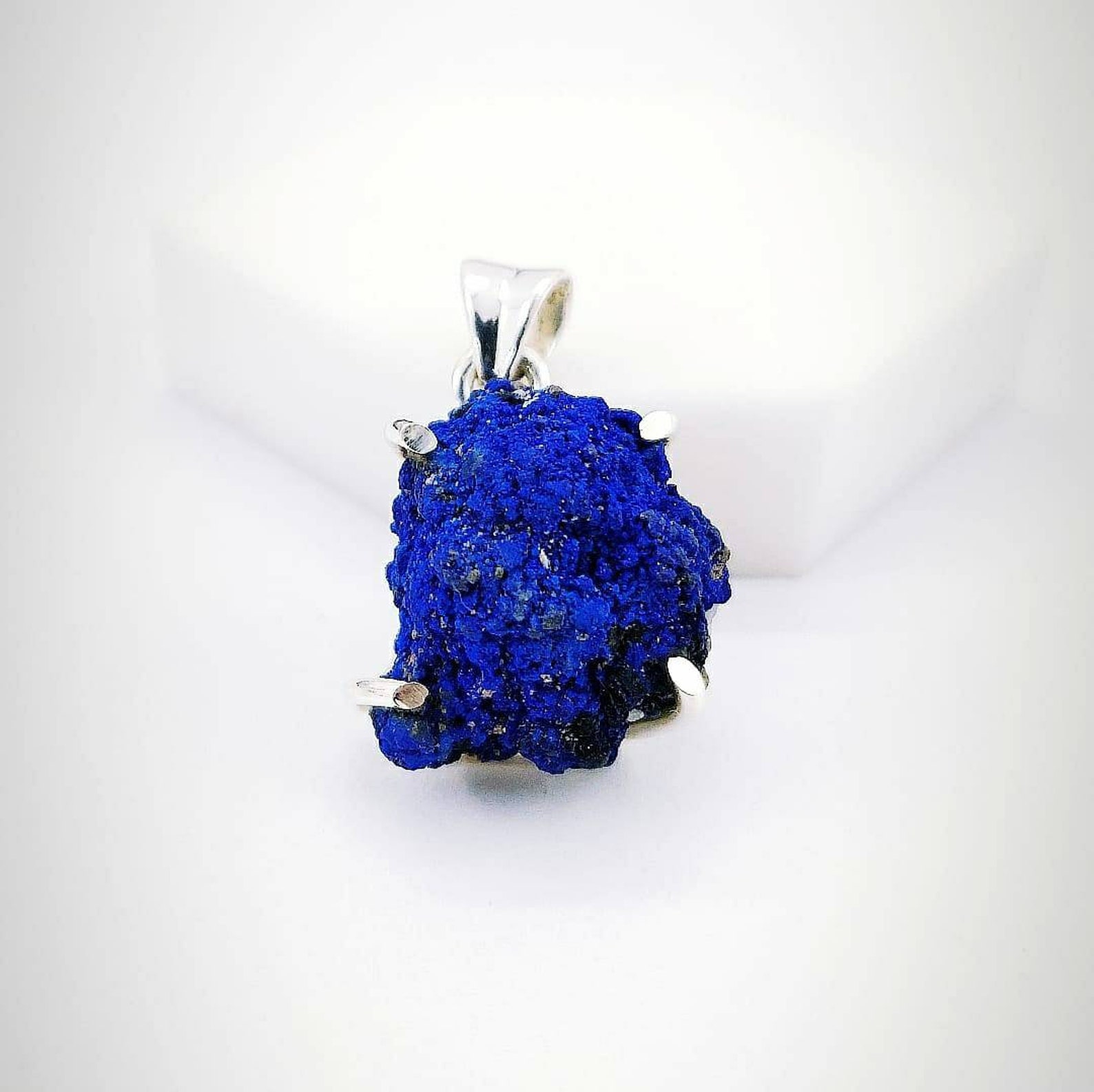 Raw Azurite Pendant Russian Blue Azurite 925 Sterling Silver | Etsy